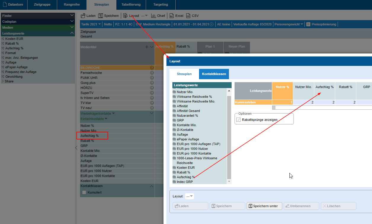 M-Cloud Docs | Neuer Leistungswert Aufschlag